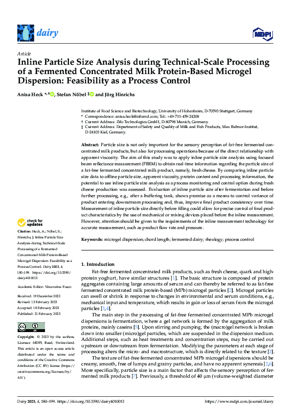 (PDF) Inline Particle Size Analysis during Technical-Scale Processing of a Fermented ...