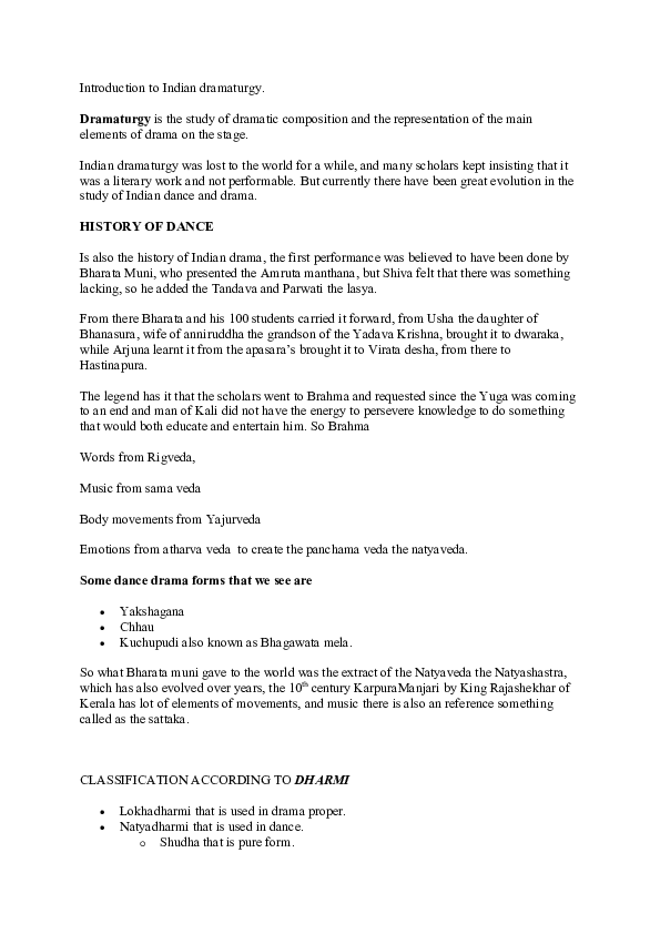 (DOC) Introduction to movement in Indian dramaturgy