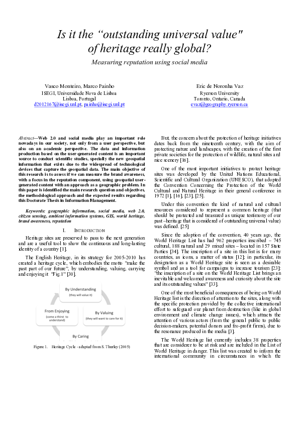 (PDF) Is it the “outstanding universal value" of heritage really global?