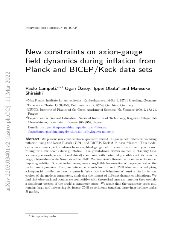 (PDF) New constraints on axion-gauge field dynamics during inflation ...