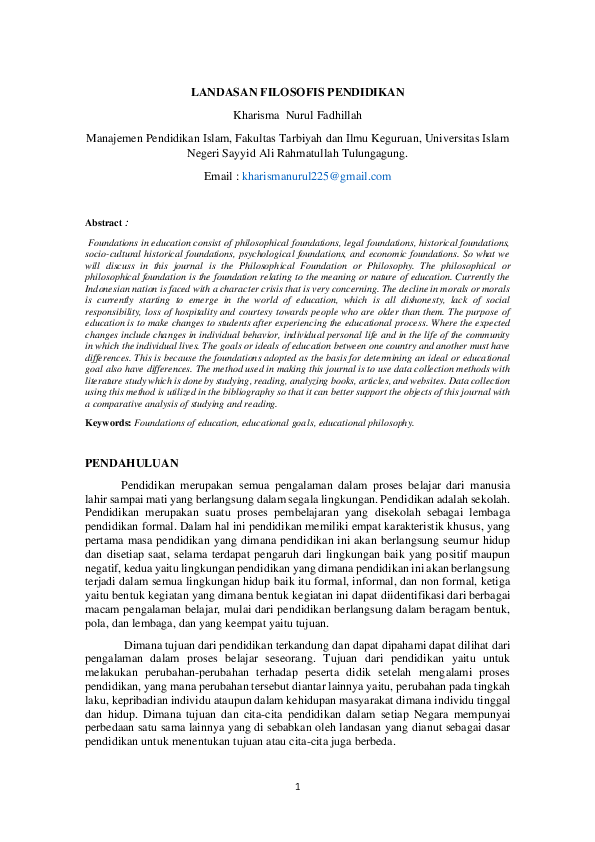 (PDF) LANDASAN FILOSOFIS PENDIDIKAN