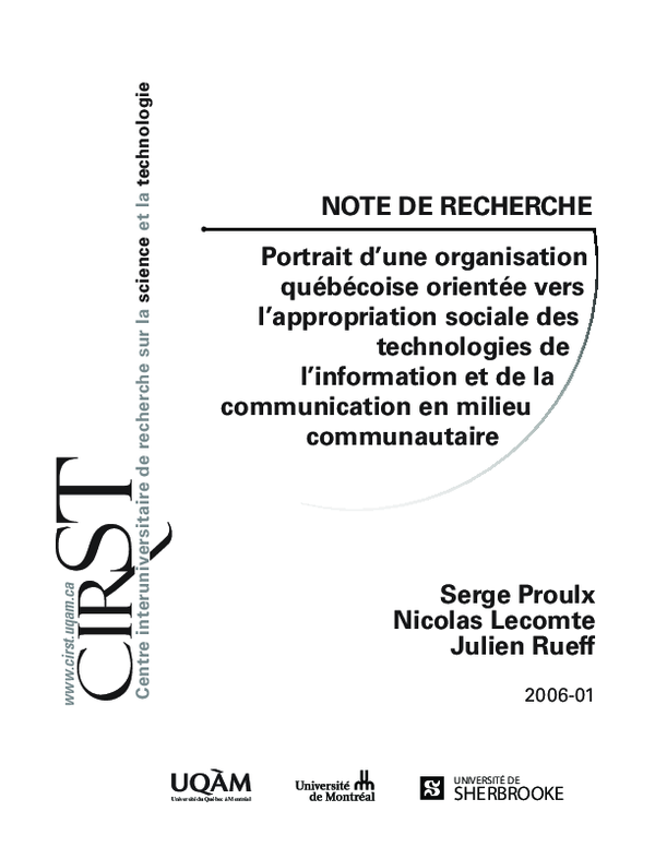 (PDF) Note de recherche