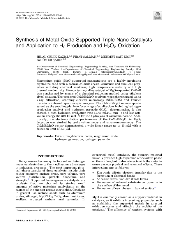 (PDF) Synthesis of Metal-Oxide-Supported Triple Nano Catalysts and ...