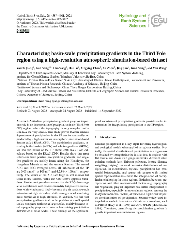 (PDF) Characterizing basin-scale precipitation gradients in the Third Pole region using a high ...