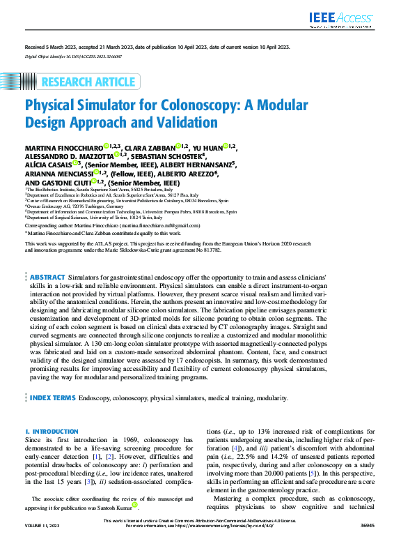 (PDF) Physical Simulator for Colonoscopy: A Modular Design Approach and ...