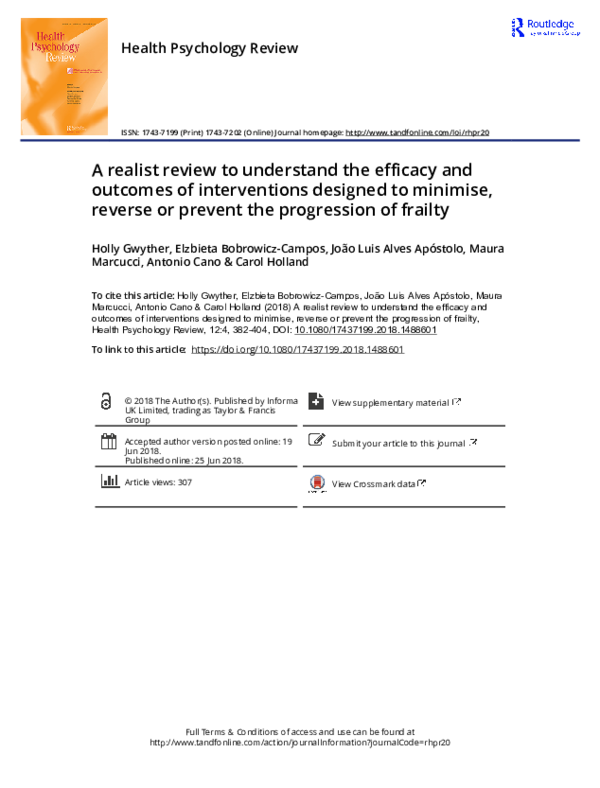 (PDF) A realist review to understand the efficacy and outcomes of ...