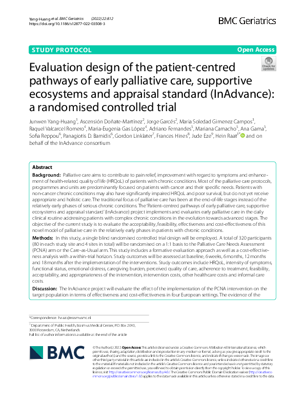 (PDF) Evaluation design of the patient-centred pathways of early ...