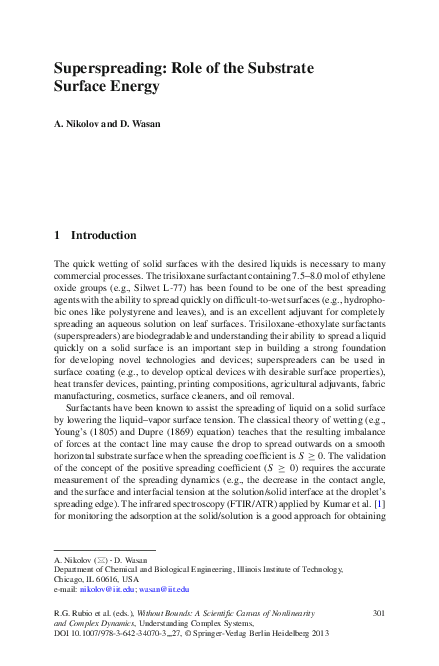 (PDF) Superspreading: Role of the Substrate Surface Energy