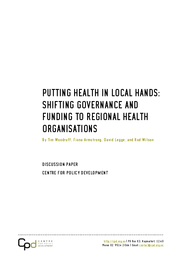 (PDF) Putting health in local hands | Fiona Armstrong - Academia.edu