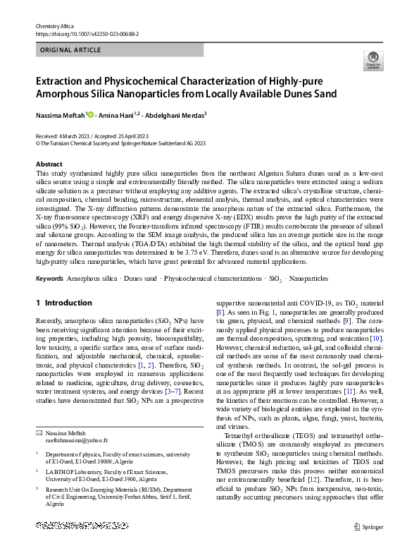 (PDF) Extraction and Physicochemical Characterization of Highly-pure ...