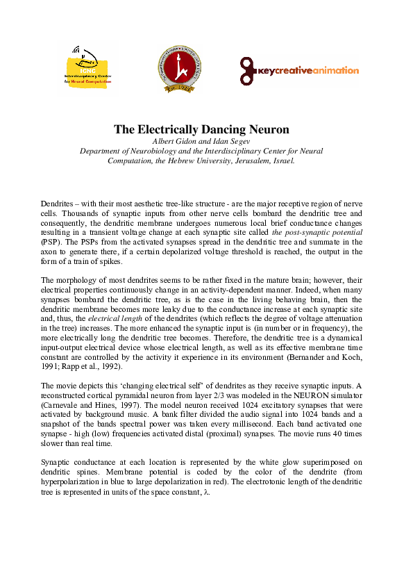 (PDF) The Electrically Dancing Neuron