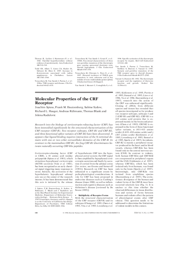 (PDF) Molecular Properties of the CRF Receptor | Andreas Ruhmann ...