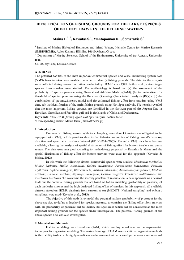(PDF) Identification of fishing grounds for the target species of ...