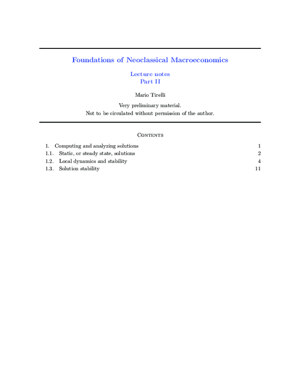 (PDF) Foundations of Neoclassical Macroeconomics Lecture notes Part II