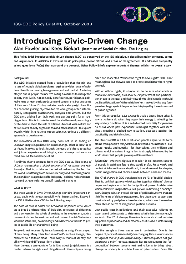 (PDF) Introducing Civic-Driven Change