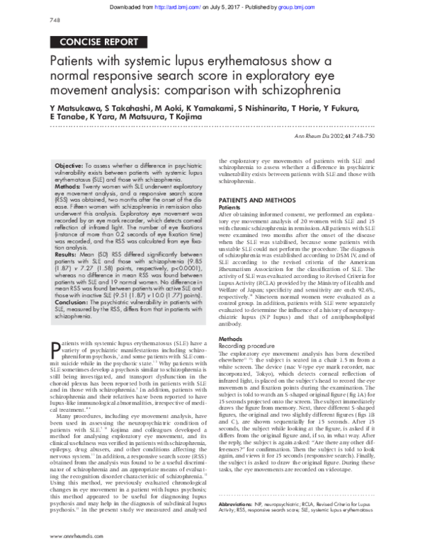 (PDF) Patients with systemic lupus erythematosus show a normal ...