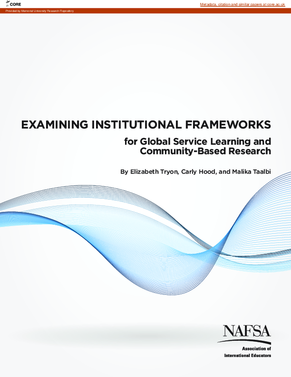 (PDF) Examining Institutional Frameworksfor Global Service Learning and ...