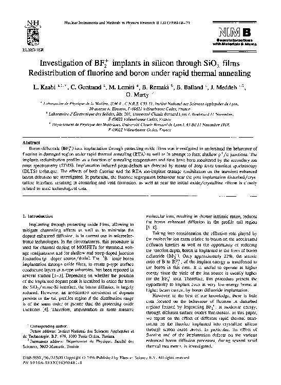 (PDF) Investigation of BF2+ implants in silicon through SiO2 films ...