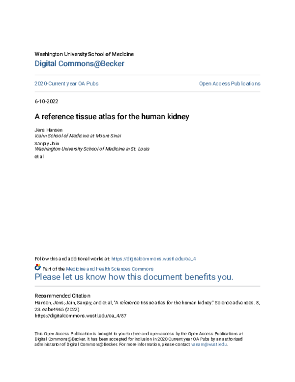 (PDF) A reference tissue atlas for the human kidney