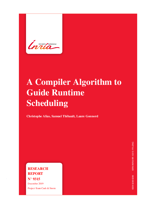 (PDF) A Compiler Algorithm to Guide Runtime Scheduling