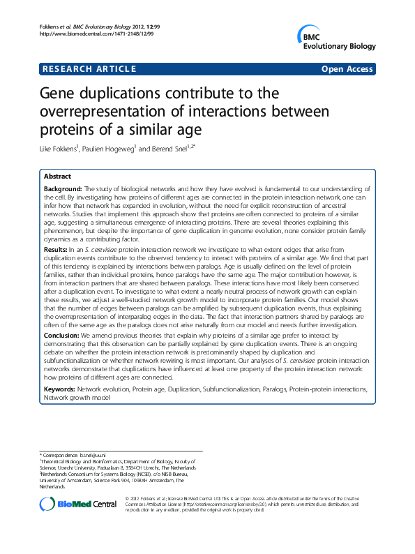 (PDF) Gene duplications contribute to the overrepresentation of ...