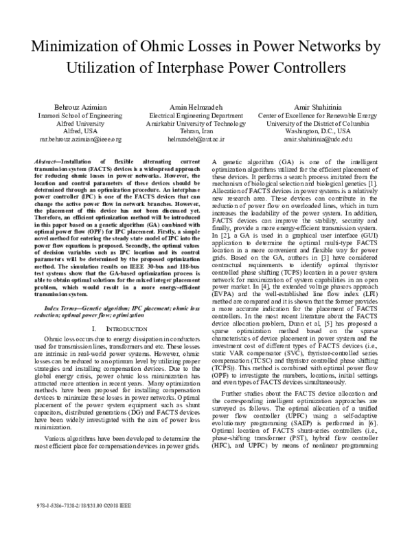 (PDF) Minimization of Ohmic Losses in Power Networks by Utilization of Interphase Power ...