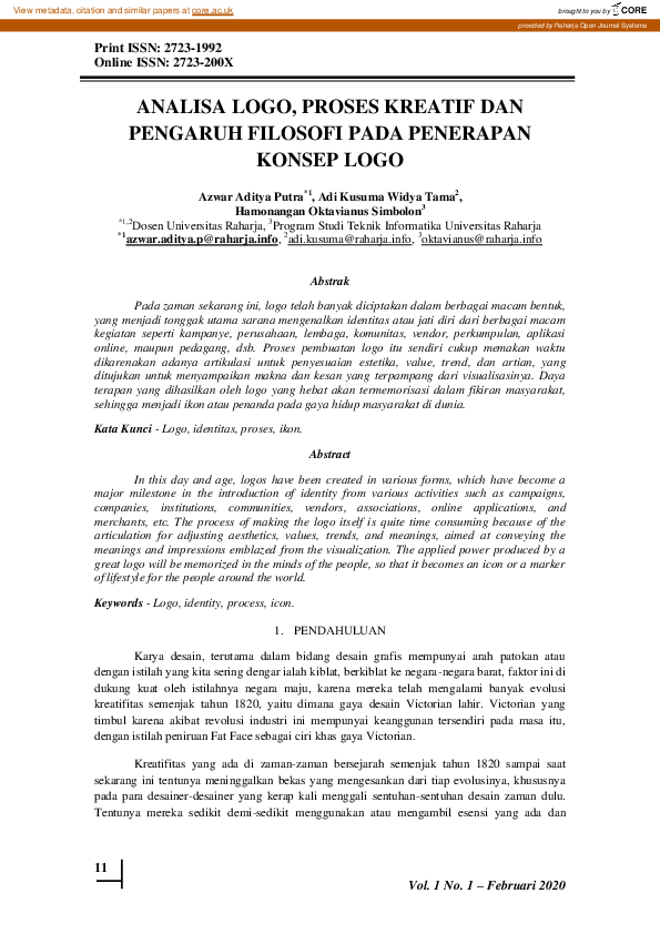 (PDF) Analisa Logo, Proses Kreatif Dan Pengaruh Filosofi Pada Penerapan ...