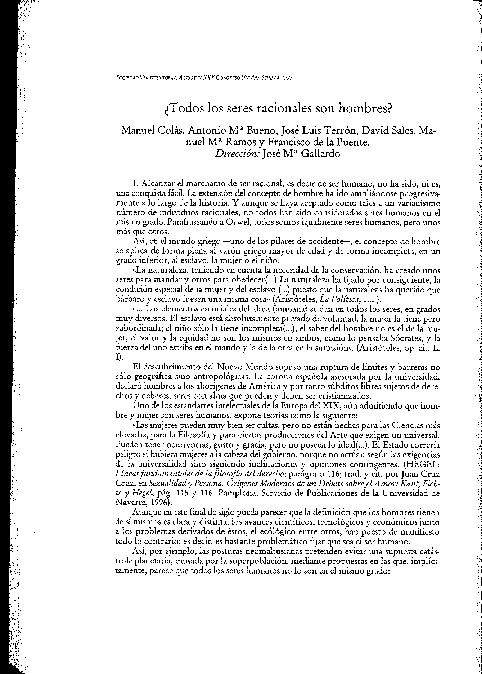 (PDF) ¿Todos los seres racionales son hombres?