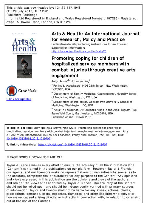 (PDF) Promoting coping for children of hospitalized service members ...