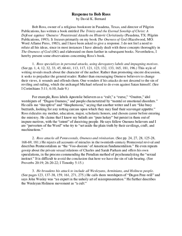 (PDF) Review of Bob Ross, "The Trinity and the Eternal Sonship of ...