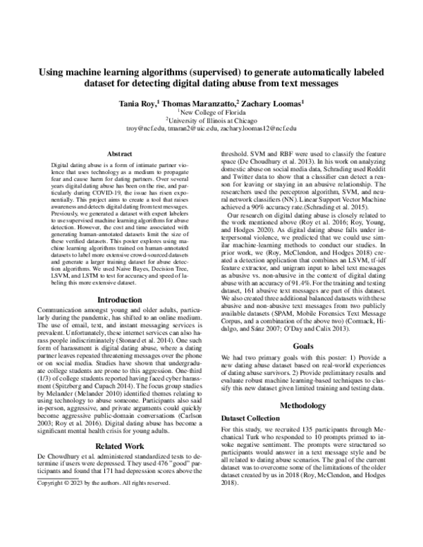 Pdf Using Machine Learning Algorithms Supervised To Generate Automatically Labeled Dataset