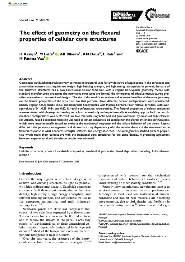 (PDF) The effect of geometry on the flexural properties of cellular ...