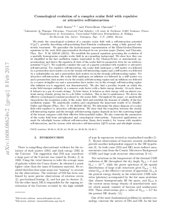 (PDF) Cosmological evolution of a complex scalar field with repulsive ...