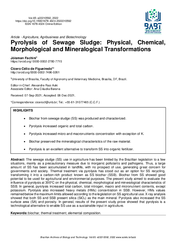 (PDF) Pyrolysis of Sewage Sludge: Physical, Chemical, Morphological and ...