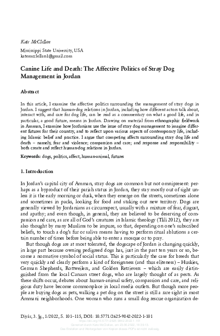(PDF) Canine Life and Death: The Affective Politics of Stray Dog ...