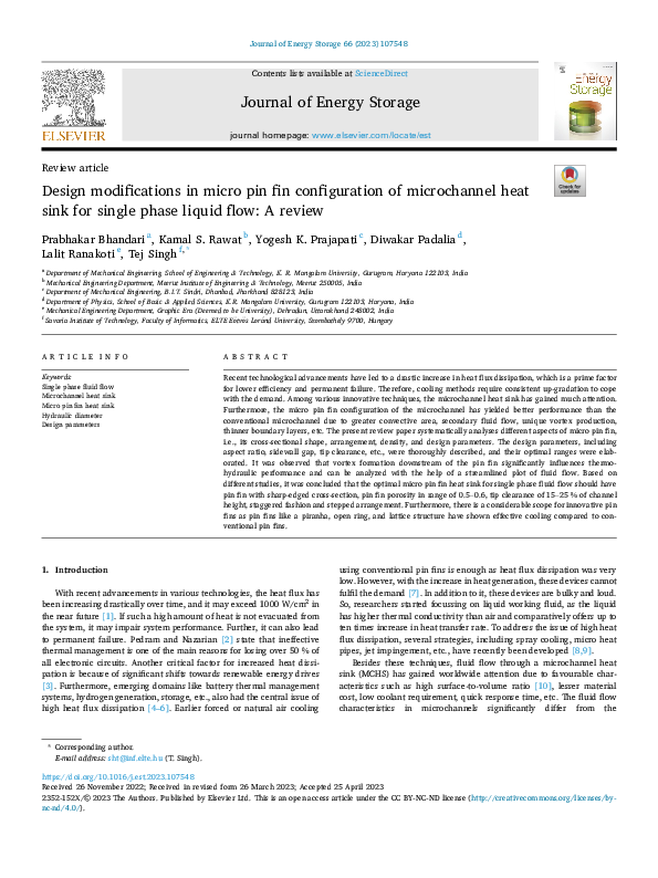 (PDF) Design modifications in micro pin fin configuration of ...
