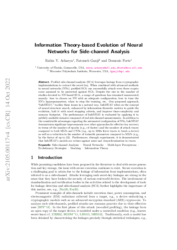 (PDF) InfoNEAT: Information Theory-based NeuroEvolution of Augmenting Topologies for Side ...