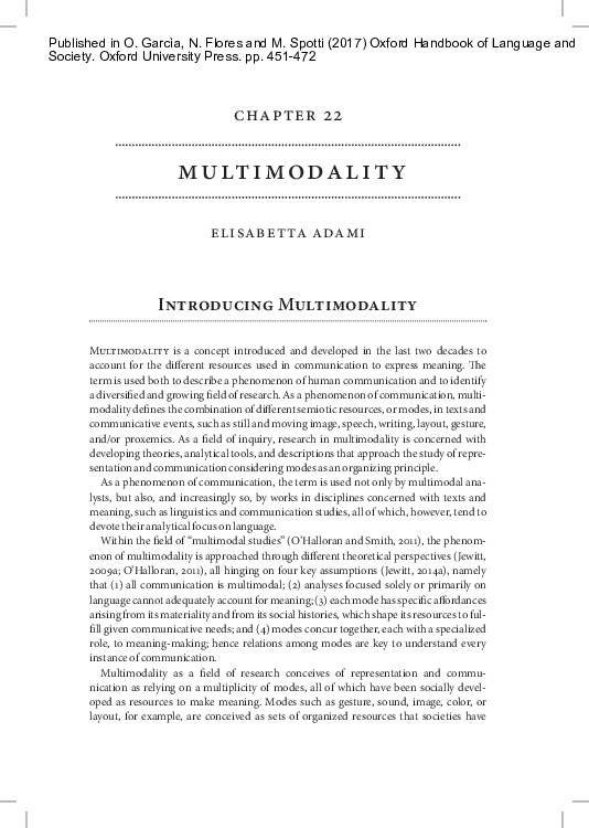 (PDF) Multimodality