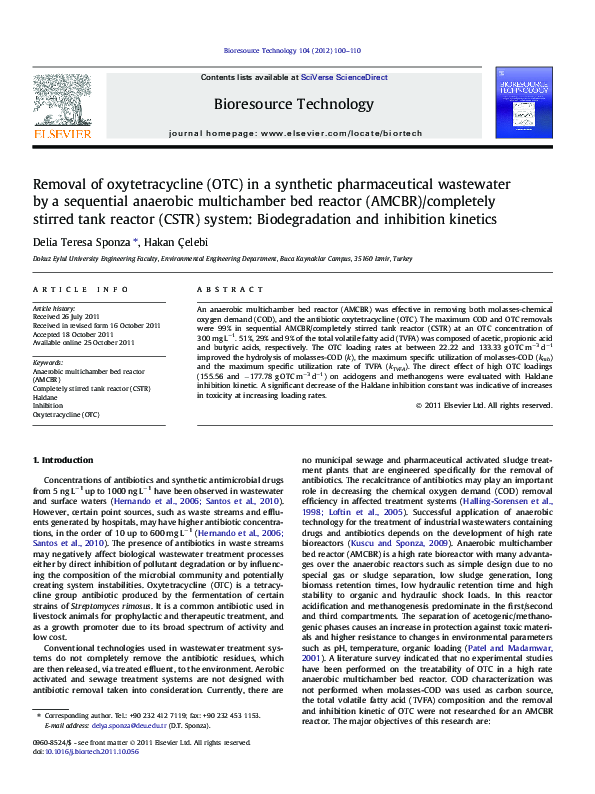 (PDF) RETRACTED: Removal of oxytetracycline (OTC) in a synthetic ...