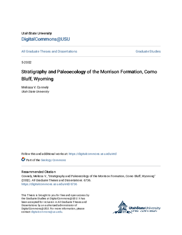 (PDF) Stratigraphy and Paleoecology of the Morrison Formation, Como ...