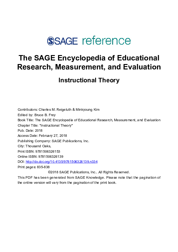 (PDF) Instructional Theory