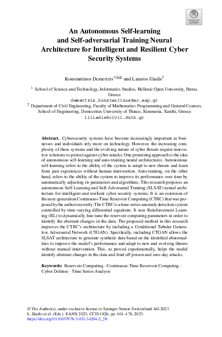 Pdf An Autonomous Self Learning And Self Adversarial Training Neural Architecture For