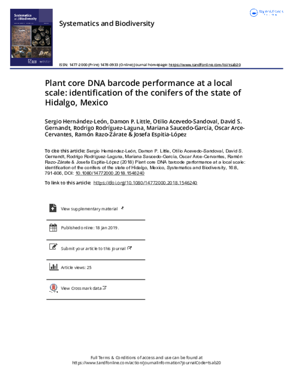 (PDF) Plant core DNA barcode performance at a local scale ...