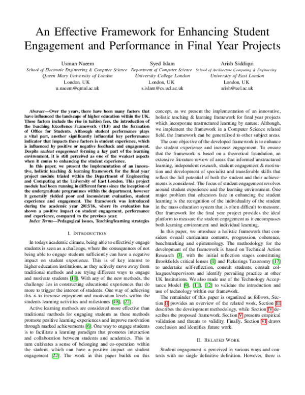 (PDF) An Effective Framework for Enhancing Student Engagement and ...