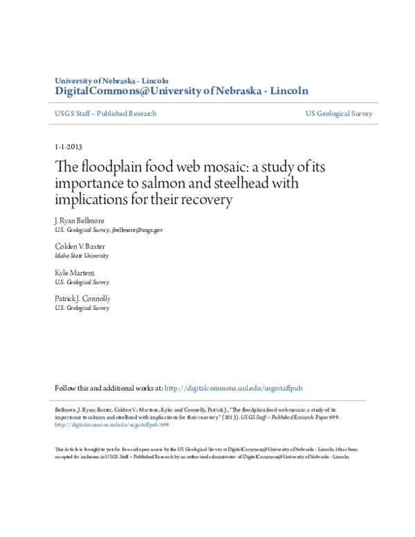 (PDF) The floodplain food web mosaic: a study of its importance to ...