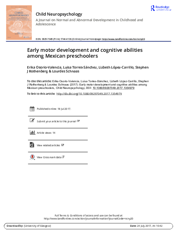 (PDF) Early motor development and cognitive abilities among Mexican preschoolers