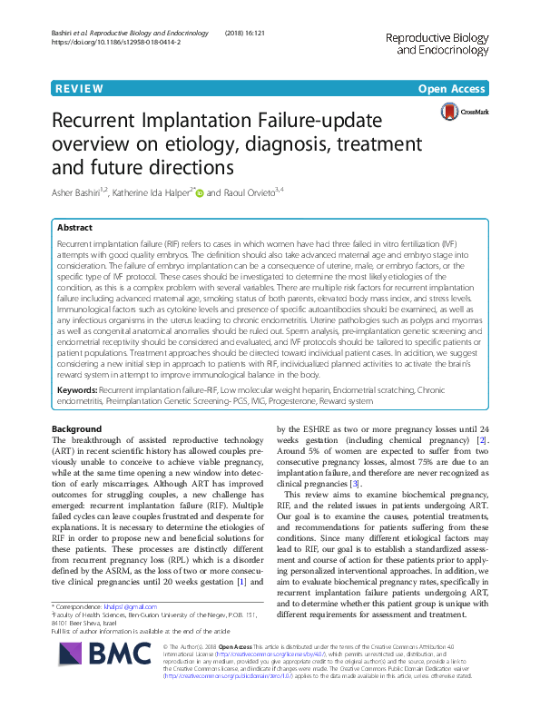 (PDF) Recurrent Implantation Failure-update overview on etiology ...
