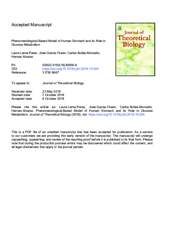 (PDF) Phenomenological-Based model of human stomach and its role in glucose metabolism | Carlos ...