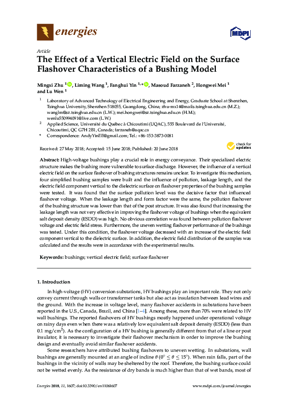 (PDF) The Effect of a Vertical Electric Field on the Surface Flashover ...