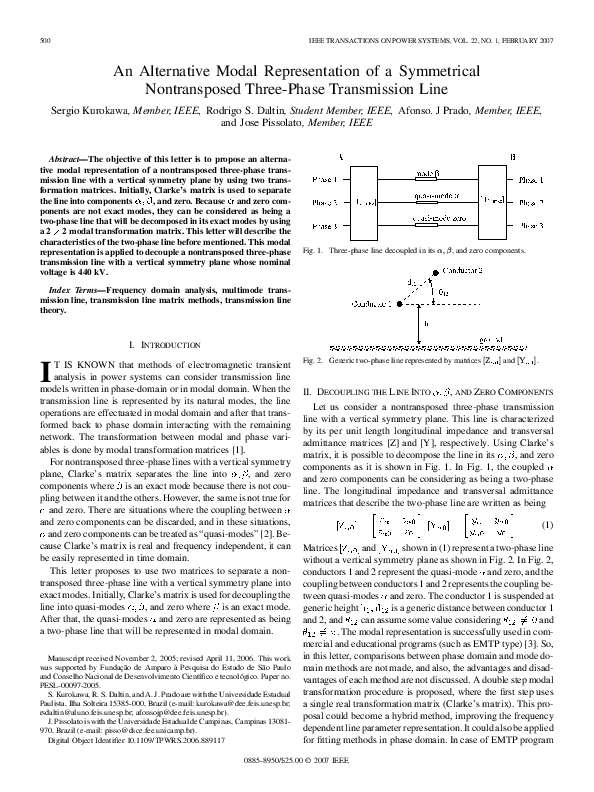 (PDF) An Alternative Modal Representation of a Symmetrical ...